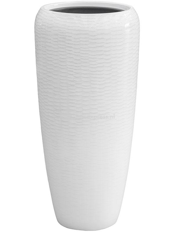 Baq Design Amfi hoge bloempot binnen Snake 34x34x75 cm wit | Tuinexpress.nl