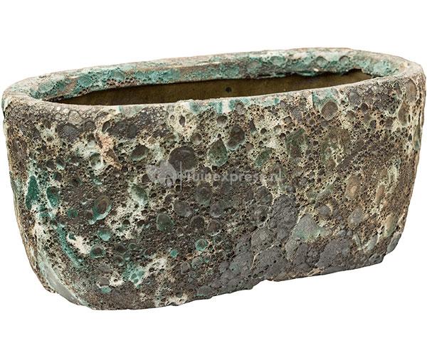Baq Design Lava Relic Jade ovale bloempot binnen 31x18x15 cm ...