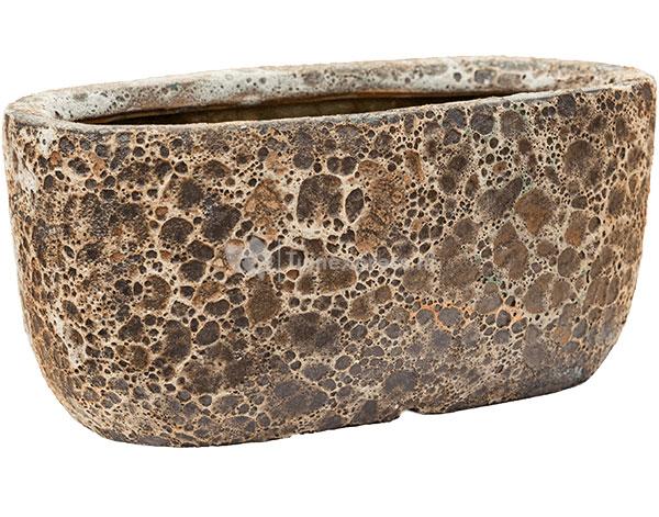 Baq Design Lava Relic Rust metal ovale bloempot binnen 31x18x15 cm ...