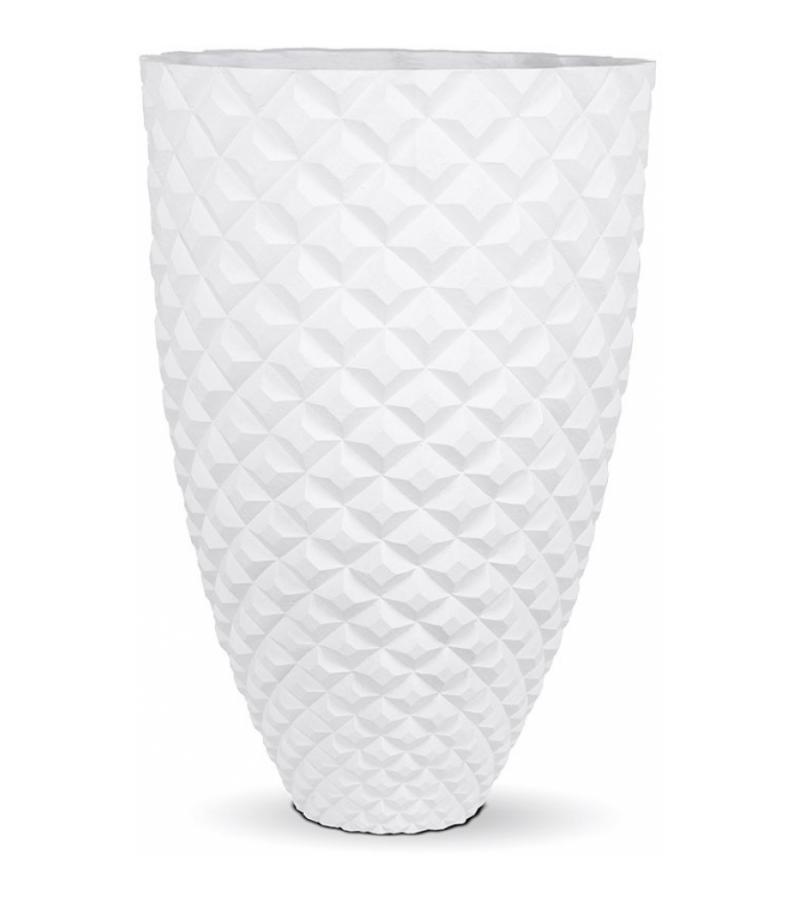Capi Lux Heraldry hoog wit 44x44x69cm bloempot | Tuinexpress