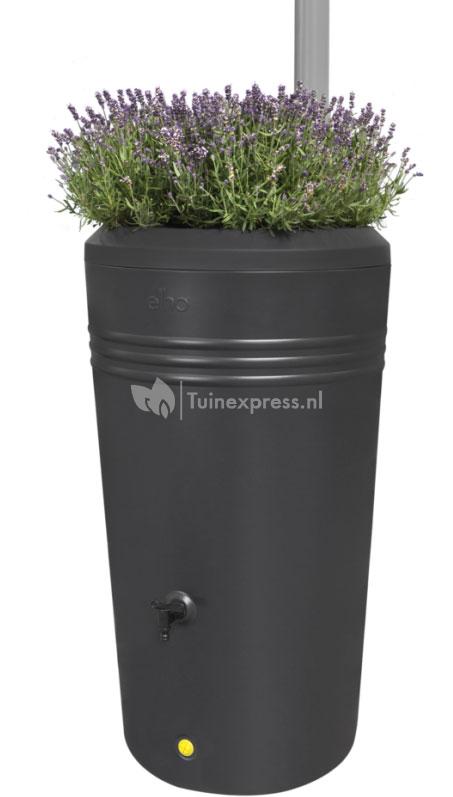 Elho Green Basics regenton 200L zwart met plantenbak | Tuinexpress.nl