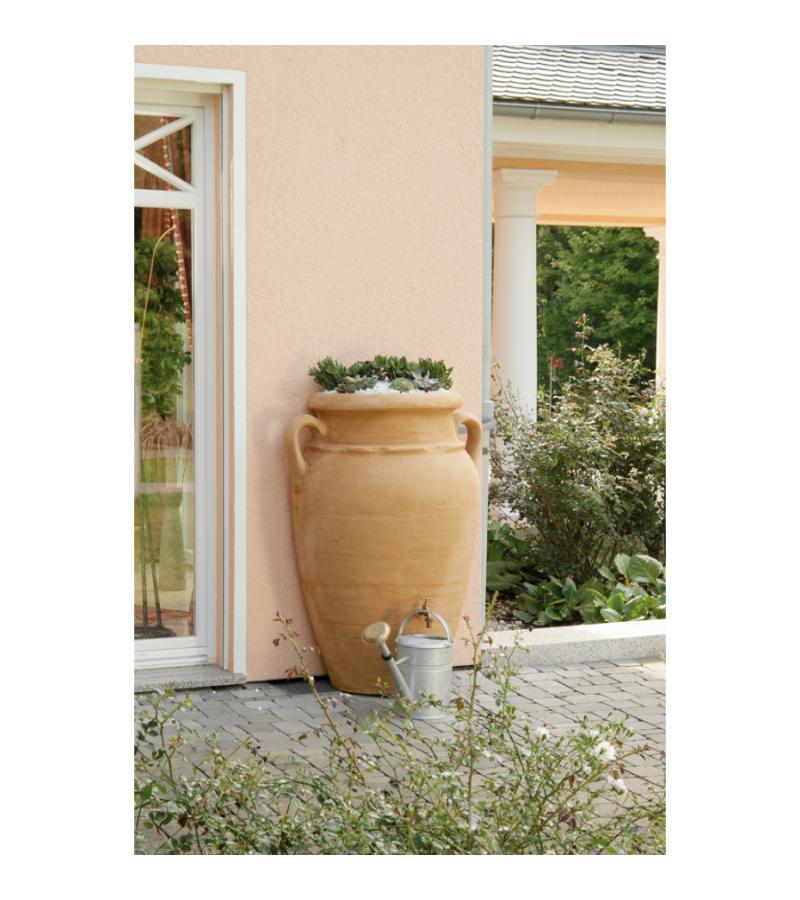 Amphore regenton met plantenbak zand 600 liter | Tuinexpress