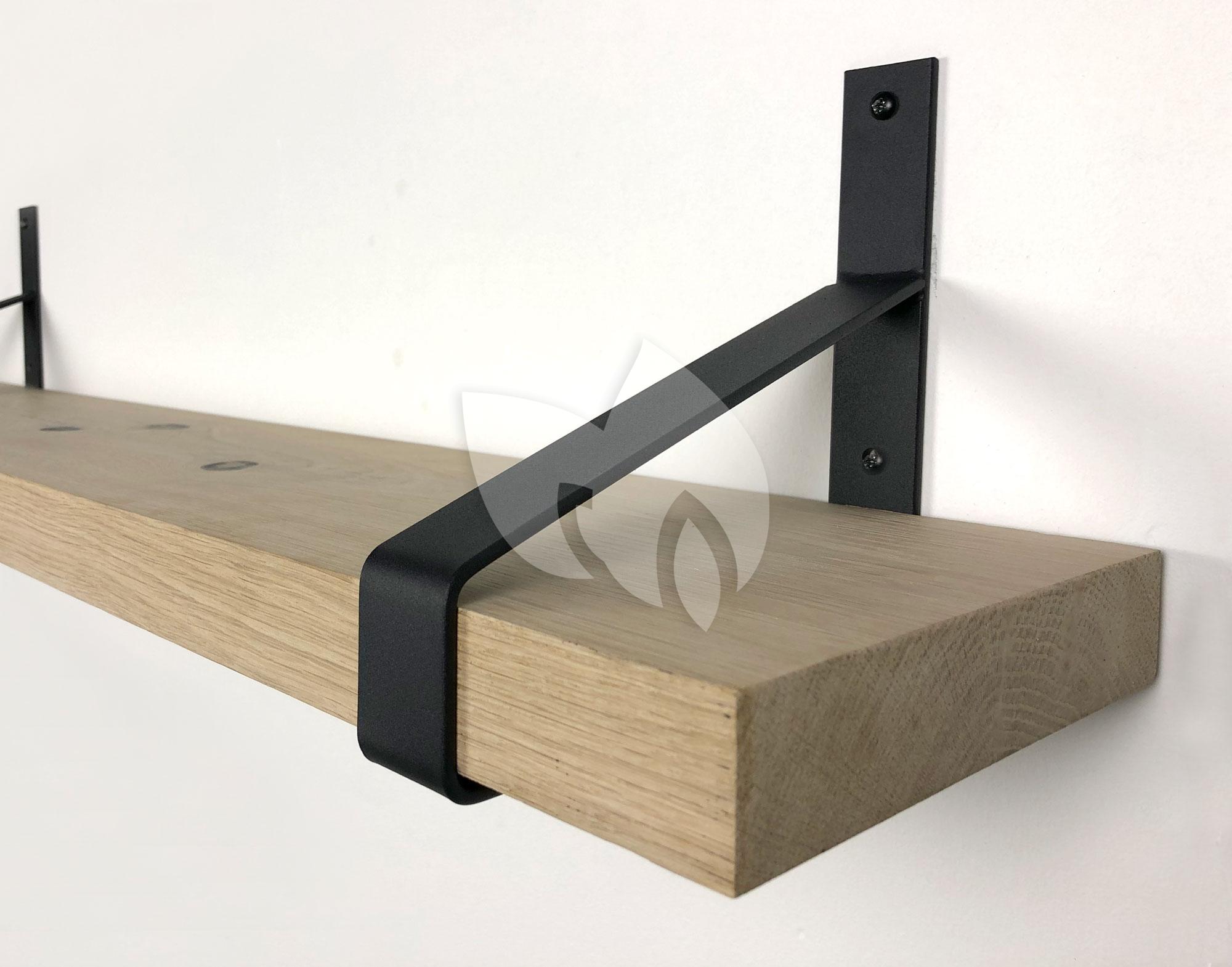 Wood Brothers Eiken wandplank massief recht 60 x 25 cm inclusief ...