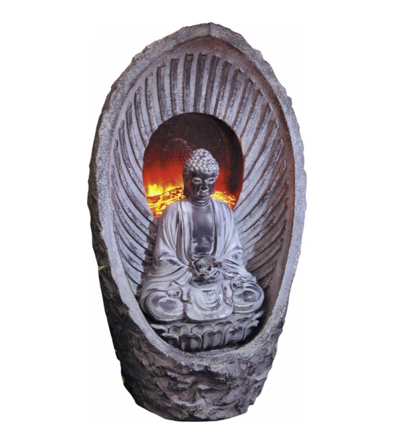Boeddha met vuur waterornament | Tuinexpress