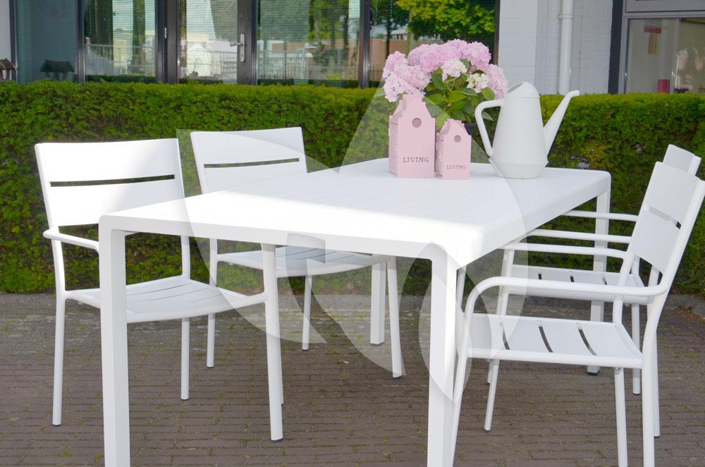 Express Tuintafel Alaska aluminium wit | Tuinexpress.nl