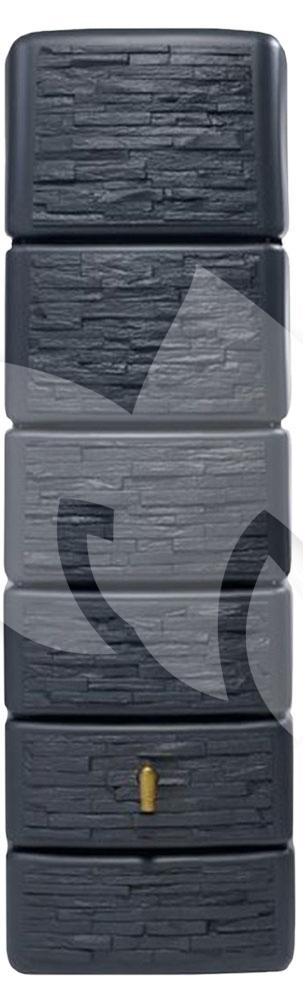 Garantia Slim regenton 300 liter stone decor antraciet | Tuinexpress.nl