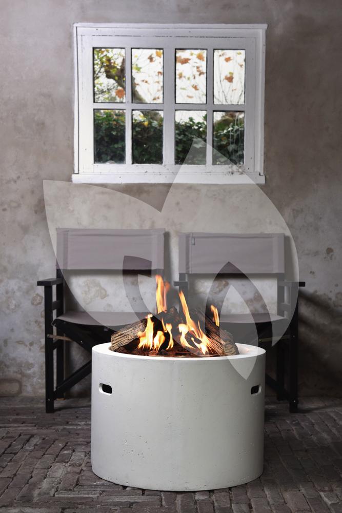 Happy Cocooning Cocoon vuurtafel rond klein wit | Tuinexpress.nl