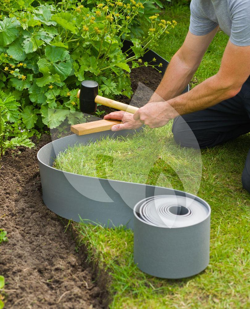 Nature Flexibele borderrand grijs 15 cm x 10 m | Tuinexpress.nl