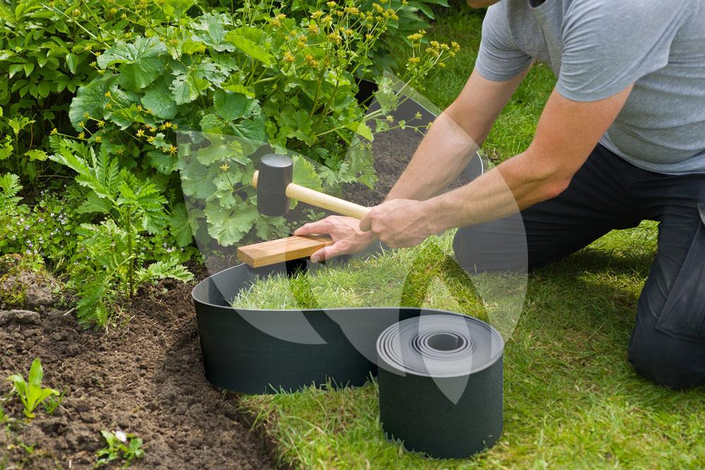 Nature Flexibele borderrand zwart 15 cm x 10 m | Tuinexpress.nl
