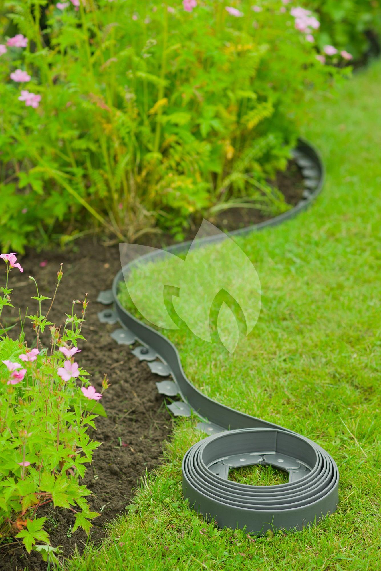 Nature Flexibele borderrand H5 cm x 10 m - grijs | Tuinexpress.nl