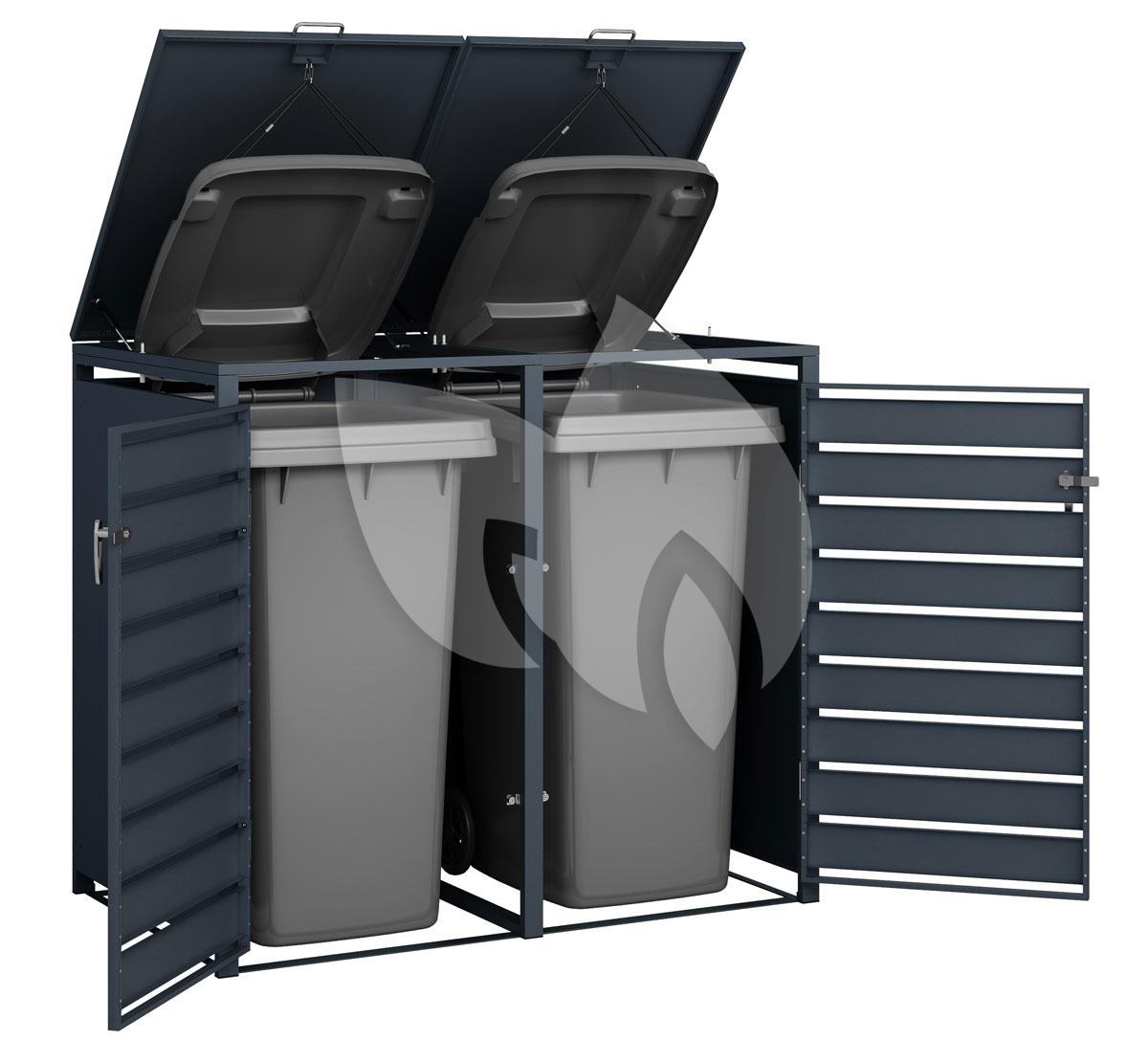 Express Kliko ombouw - Verzinkt staal Houtlook - Antraciet Bruin 2 ...