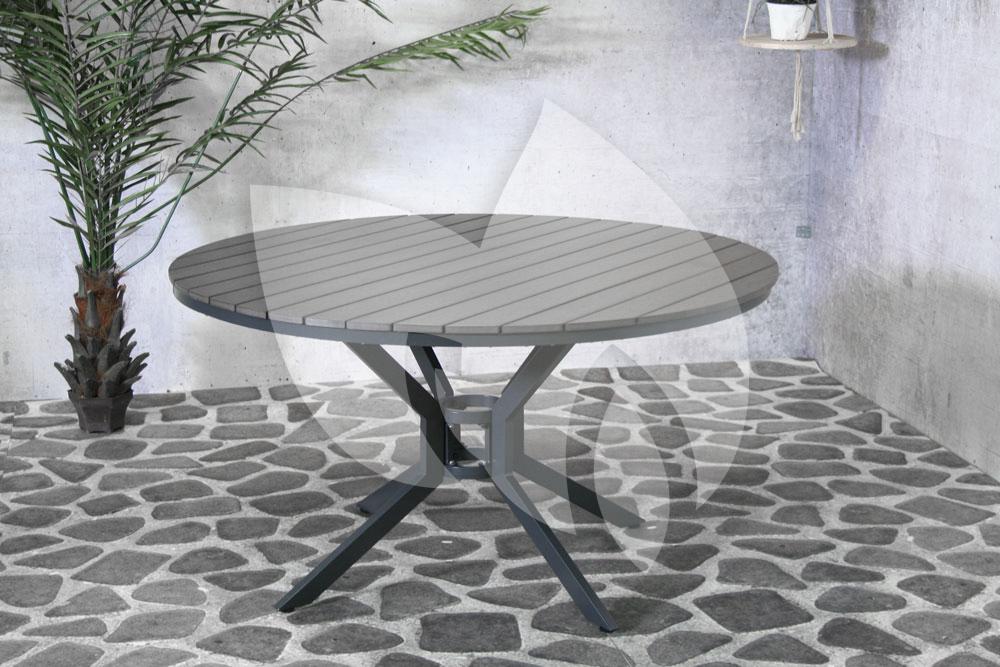 SenS-line Jersey tuintafel antraciet rond 140 cm | Tuinexpress.nl