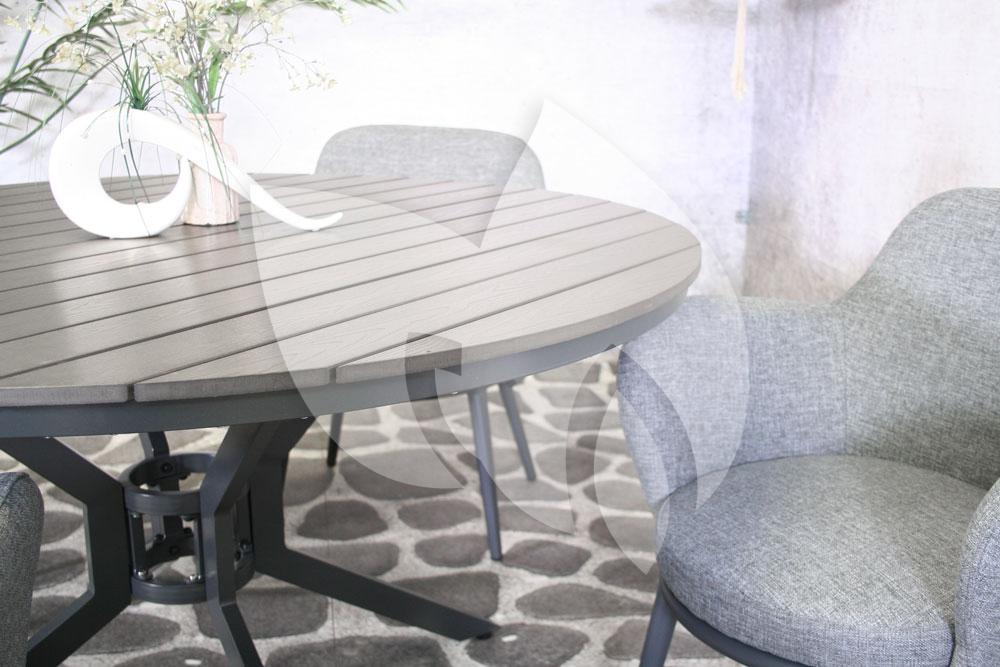 SenS-line Jersey tuintafel antraciet rond 140 cm | Tuinexpress.nl