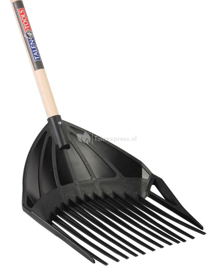Talen Tools Bladhark en -schep in 1 36.5 cm met houten steel 160 cm ...