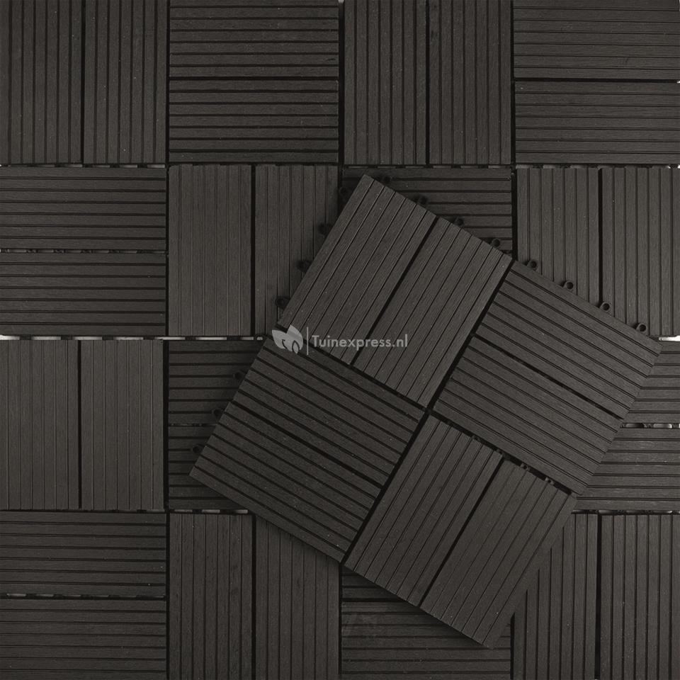 Express Vlondertegel Premium 30 x 30 cm composiet antraciet | Tuinexpress.nl