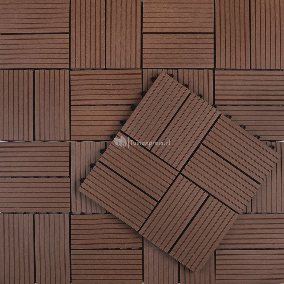 Express Vlondertegel Premium 30 x 30 cm composiet coffee | Tuinexpress.nl