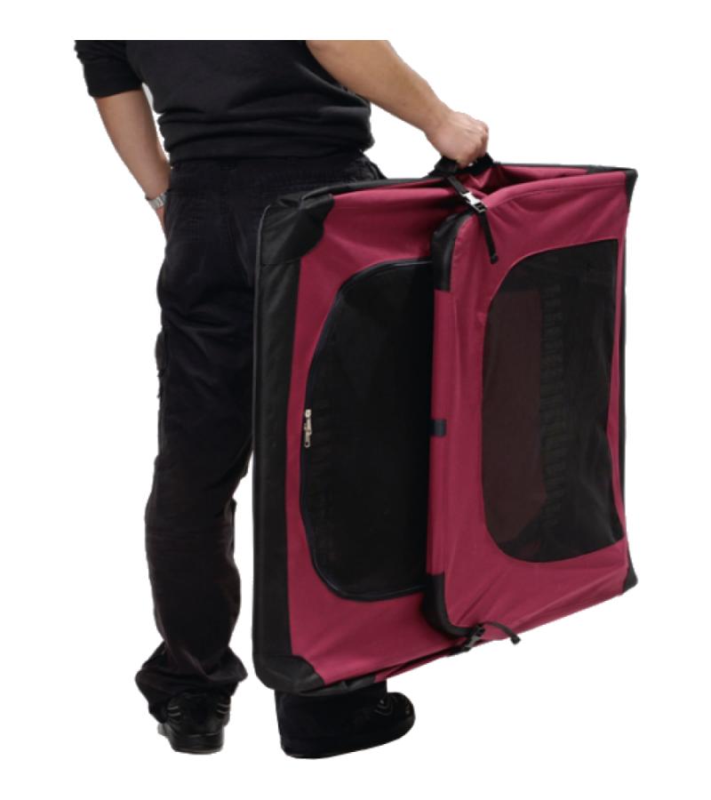 Nylon hondenbench zwart/rood 81 x 58 x 58 cm | Tuinexpress