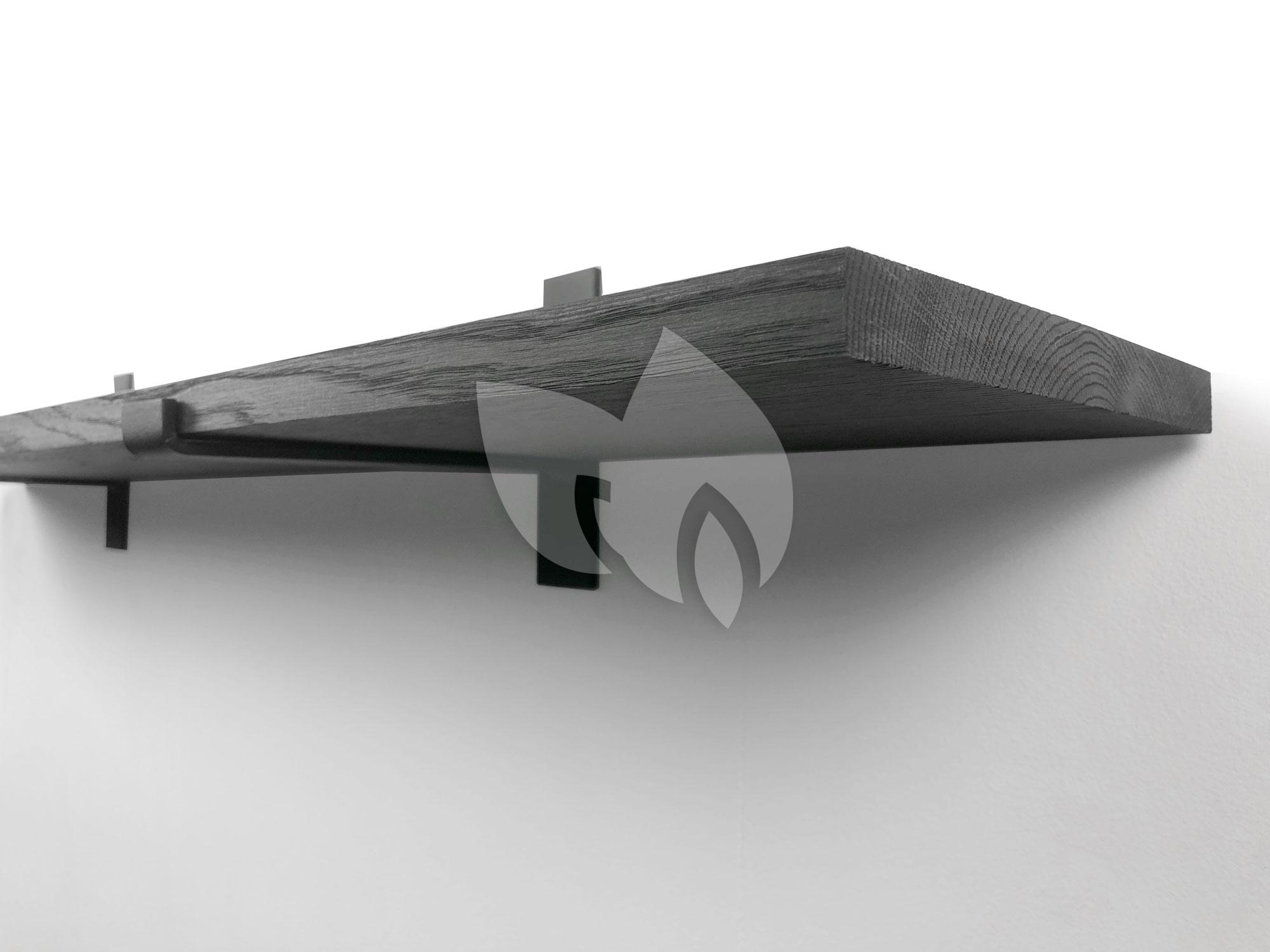 Wood Brothers Eiken wandplank zwart 50 x 20 cm met industriele ...